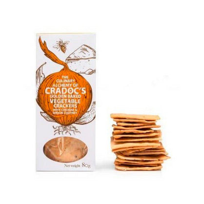 Cradoc's Crackers with Cheddar Cheese and Onion Chutney